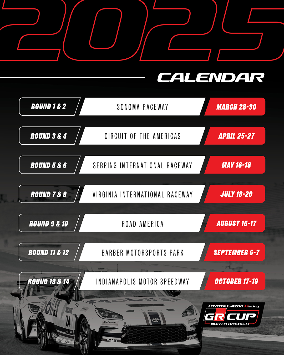 2025 GR Cup Series Calendar Announced | GR Cup | Toyota Gazoo Racing ...